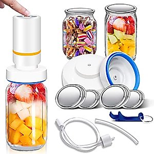 Vacuum Sealer for jars, Mason Jar Vacuum Sealer, Jar Sealer Attachment for Food Saver Vacuum Sealer Machine, Canning Sealer for Food Storage by FUMAX