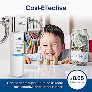 GLACIER FRESH Under Sink Water Filter System, Connect Under Counter Drinking Water System with Kitchen Faucet, 10000 Gallons Water Filtration System for Kitchen Sink, Removes Chlorine, White