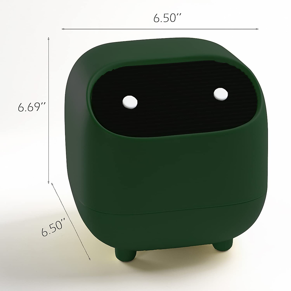 RAMFIYN Cute Trash Can, Mini Trash Bin for Desk, Pop Up Trash Can for Camping SUV, Drive Auto with Locking Lid Press - Green