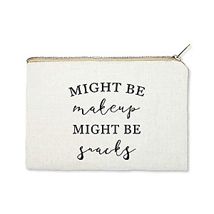 Might Be Makeup Might Be Snacks Funny Birthday Gift Makeup Bag Best Friend Gift for Sister Makeup Storage Organization Small Gift for Her