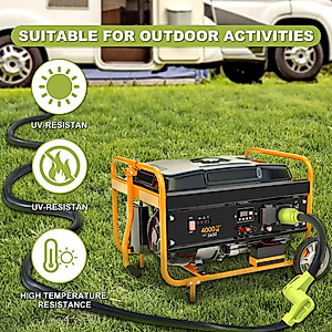 AOWEITOUR 30 Amp to 50 Amp RV Generator Adapter Cord, NEMA L5-30P Twist Lock Male Plug to NEMA 14-50R Female, Outdoor Ower Equipment Suitable for RV Trailer Camper, Heavy Duty STW 10 AWG(12 Inch)