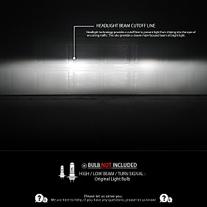 AUTOZENSATION Compatible with 2005-2007 Ford Focus Headlights Chrome L + R Pair Headlamp