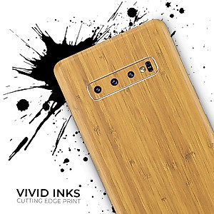 DesignSkinz Real Light Bamboo Wood Protective Vinyl Decal Wrap Skin Cover Compatible with The Samsung Galaxy S20 (Screen Trim & Back Glass Skin)