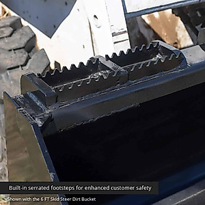 Titan Attachments 84" HD Skid Steer Dirt Bucket with Bolt-On Teeth, Rated 3,200 LB, Universal Quick Tach