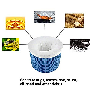 VIHOME Pool Filter Socks, 30-Pack of Pool Skimmer Socks - Perfect Savers for Filters, Baskets and Skimmers Cleans Debris