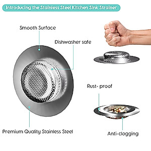 jkxoo 2Pack Sink Protectors for Kitchen Sink 13''x16''&11.2''x14.5'', Sink Rack for Bottom of Sink, Stainless Steel Sink Grid, Rust Resistant Metal Sink Protector with 2Pack Sink Strainer