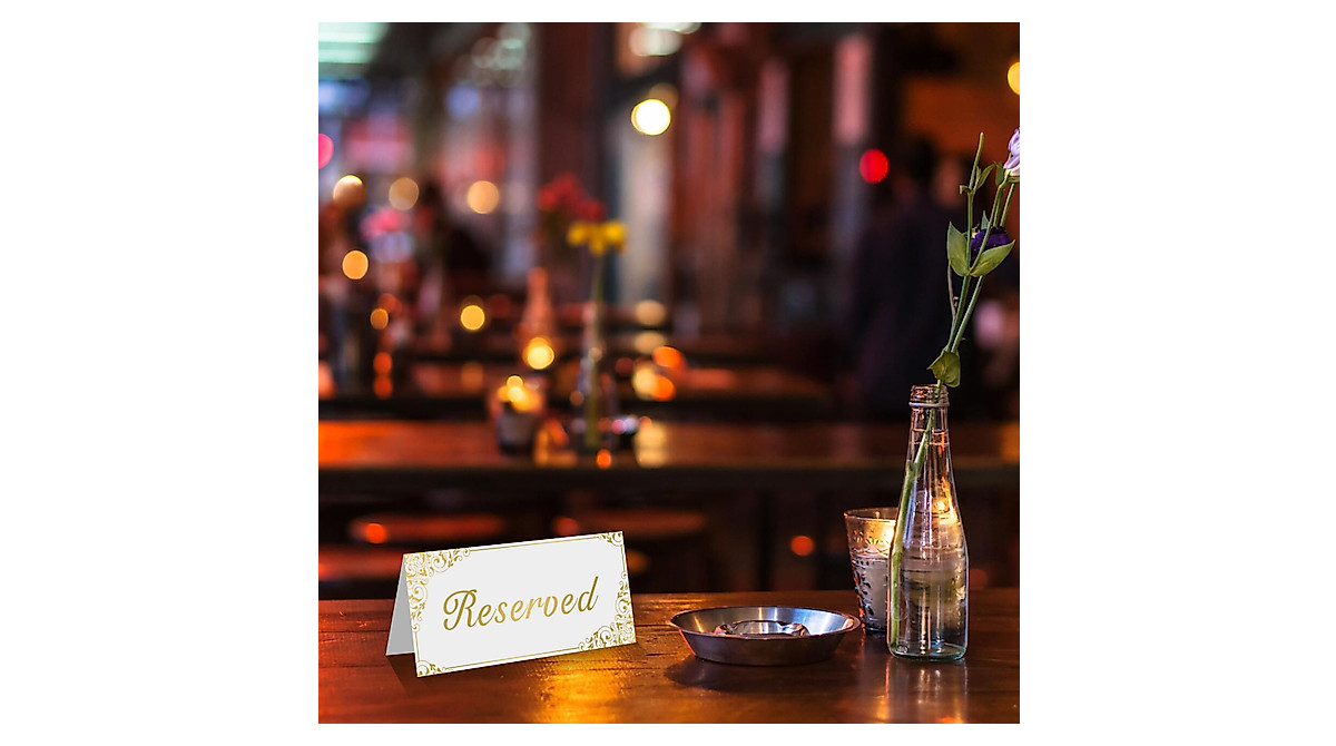 Elegant Gold Reserved Table Signs - 18 Pack for Events