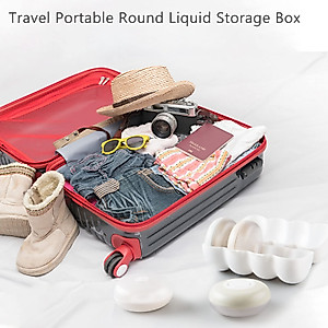 4Pcs/1Set Travel Pods Toiletries with Case Portable Collapsible Travel Bottles Toiletries Squeeze Round Liquid Shampoo Emulsion Storage Box Push Type Travel Dispenser Container