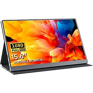 Upperizon Portable Monitor 15.6 Inch 1080P FHD HDR IPS Travel Screen HDMI USB-C Portable Monitor for Laptop MacBook PC Surface Xbox PS4/5 with Cover, VESA Compatible