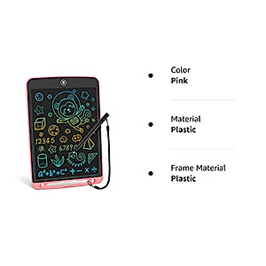 LCD Writing Tablet 10 Inch Toddler Doodle Board,Colorful Drawing Tablets,Electronic Writing Pads, Educational and Birthday Gifts for 3 4 5 6 7 Years Old Girls Boys and Kids (Pink)