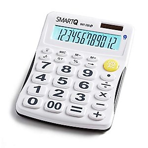 LED Back-Light Calculator Desktop SMT-200 / Added Sound Function (White)