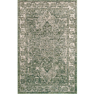 Unique Loom Isabella Collection Area Rug - Adjani (5' 1" x 8' Rectangle, Green/ Ivory)