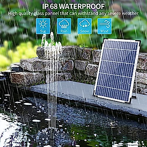 Solar Water Fountain Outdoor, 12 Watt Solar Fountain Pump Kit, Solar Water Pump Kit Adjustable with 7 Water Styles for Garden Fish Pond Pool Hydroponics Bird Bath