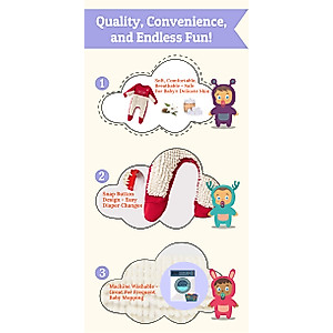 Cute Baby Mop Onesie - Funny and Functional, Perfect as a Long Sleeve Romper for Your Crawling Baby and for Use as an Everyday Baby Jumpsuit. Great as (Red, 9-12 Months)