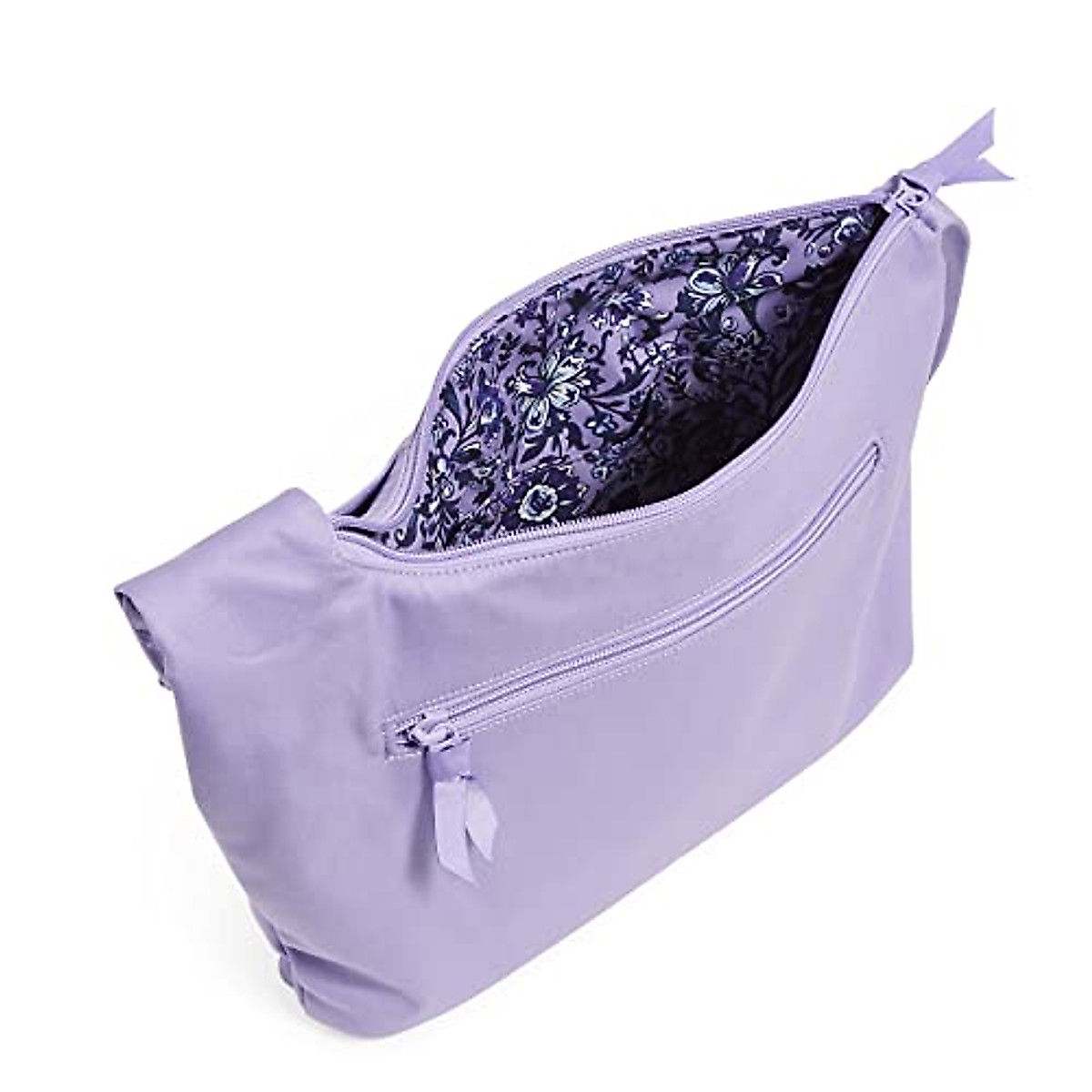 Vera Bradley Women's Cotton Crossbody Sling Purse, Lavender Petal - Recycled Cotton, One Size