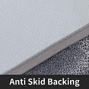 COSY HOMEER Soft Kitchen Rugs [2 PCS] for in Front of Sink Super Absorbent Kitchen Floor Mats and Mats 20x30 Inch/20X48 Non-Skid Kitchen Mat Standing Mat Washable,Polyester,Grey