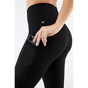 Fabletics Women's On-The-Go PowerHold® High-Waisted Legging, Maximum Compression, Flattering, M/Regular | 27, Black