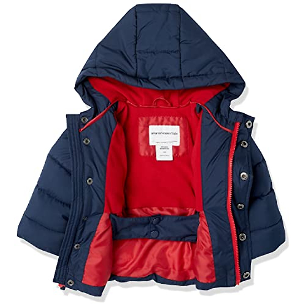 Amazon Essentials Baby Boys' Heavyweight Hooded Puffer Jacket, Navy, 18 Months