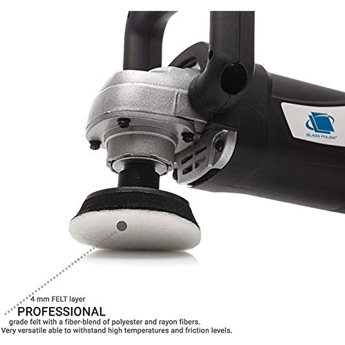 GLASS POLISH 11007 GP-PRO Felt Polishing Pads for Polishing Glass, Plastic, Metal, Marble - Ø 3 inch - Pack of 10