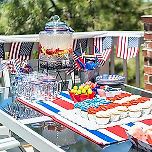 Cieovo 180 Pcs Independence Day Paper Straw - 4th of July Mixed Star Stripe Drinking Straw for Memorial Patriotic Day Party Celebration Supply