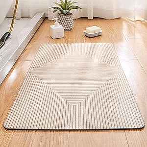 Super Absorbent, Fast Drying Diatomite Earth Bath Mat - Non-Slip, Ultimate Bathroom Floor Safety, Quick Clean Shower Mat, Ideal for Bathrooms, Kitchens & Showers, 32 x 20 inches