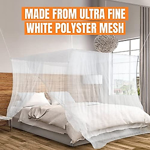 MEKKAPRO Ultra Large Mosquito Net with Carry Bag, Bug Netting with 2 Openings | Mosquito Netting for Bed, Patio, Camping, Outdoor & Travel | Mosquito Net for Bed with Carrying Pouch & Hanging Kit