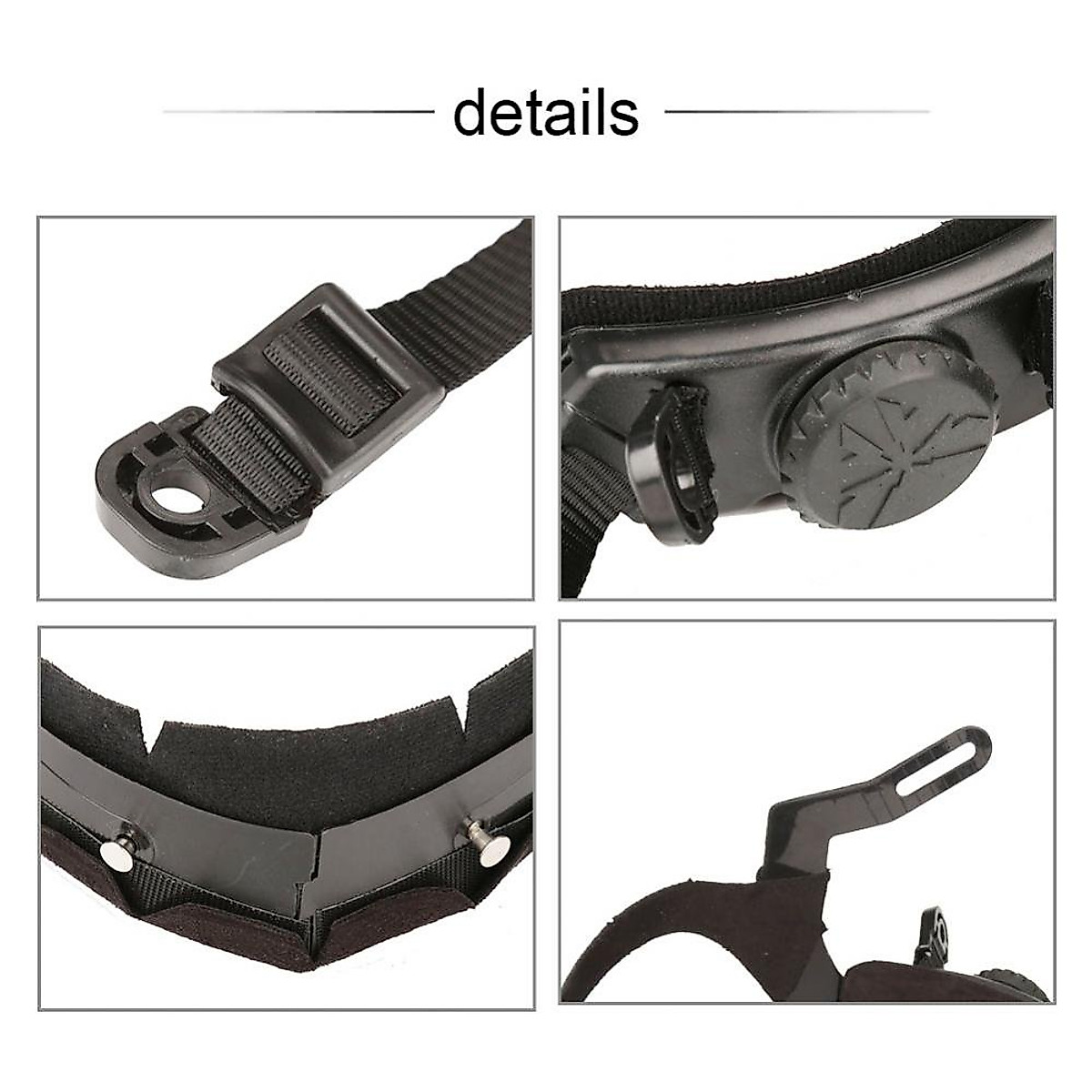 Helmet Chin Strap,Outdoor Adjustable 4 Points Chin Strap Compatible with Fast Helmet Accessory (Black)