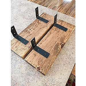 4 Pack - 10"L x 6"H Angle Shelf Bracket, Iron Shelf Brackets, Metal Shelf Bracket, Industrial Shelf Bracket, Modern Shelf Bracket, Shelving