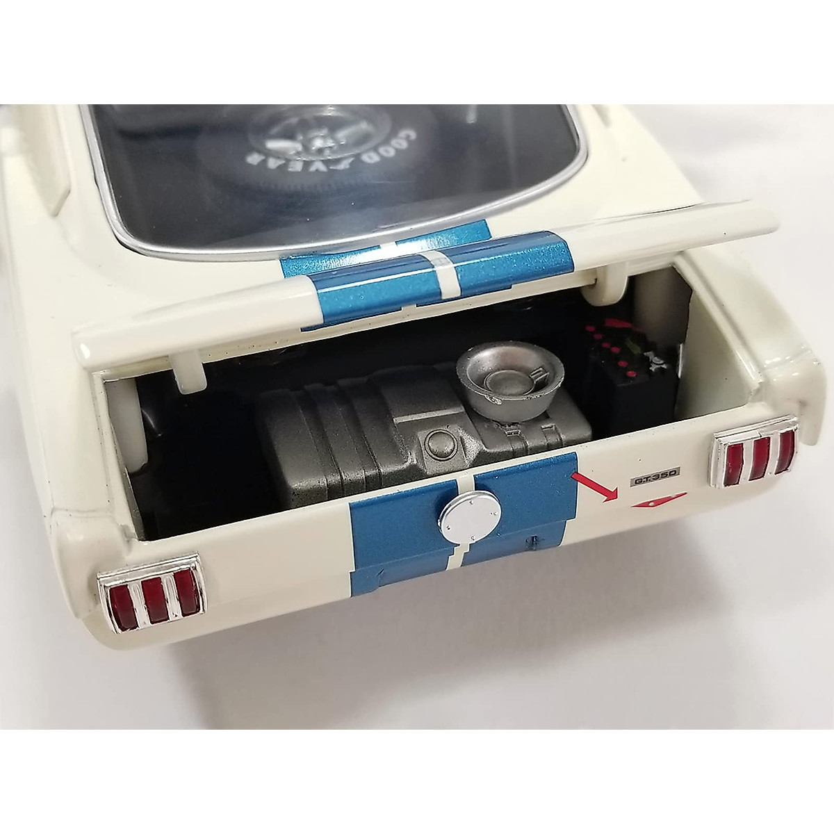 1965 Shelby GT 350R #7 "Stirling Moss White with Blue Stripes Limited Edition to 516 Pieces Worldwide 1/18 Diecast Model Car by Acme A1801814