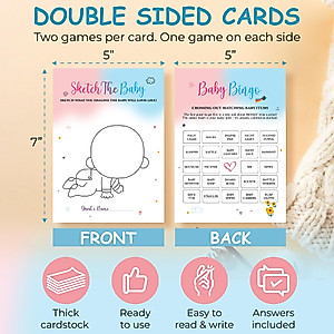 Woodamore Baby Gender Reveal Games For Guests - Fun Baby Bingo For Baby Shower Games Boy Or Girl Gender Reveal Decorations, Mommy Or Daddy, Old Wives Tales Gender Reveal Party Games, Baby Reveal Ideas