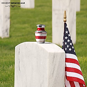 Mini Urn w/Velvet Bag, Funnel, Box – Memorial Funeral Urn Ashes Keepsake for Humans & Pets – Beautiful Cremation Urns - Aluminum Keepsake Urns for Human Ashes & Pets - Decorative Urns for Home Décor