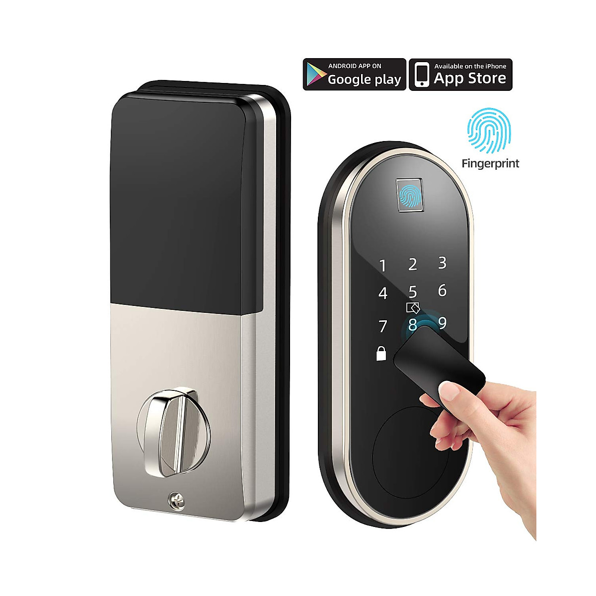 Smart Lock with Deadbolt, Keyless Entry Door Locks with Deadbolts, Smart Doors Locks with Electric Deadbolt Touch Screen Keypads, Working with Alexa and Google Home