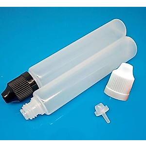 Z-COLOR 20pcs 30ml Black and White Long Dropper Bottle with Childproof Cap with Long Thin Tip Plastic LDPE