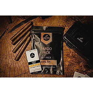 Pardo Humidity Packs 10 Pcs x 8 Grams - Humidor Packets 69% RH 2-Way for Humidity Control, Moisture Packs to Keep Cigars Fresh for Long; 2 Way Humidity Control Packs in Resealable Bag