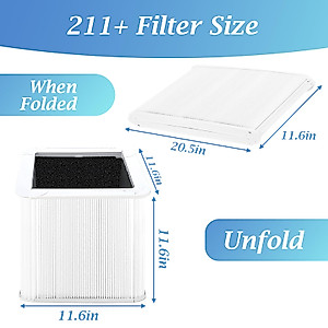 Yonice 211+ Replacement Filter Compatible with Blue Pure 211+ Air Filter, Foldable Particle and Activated Carbon Filter