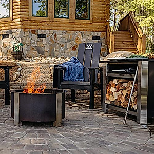 Breeo X Series Chair | Poly Lumber Adirondack Fire Pit Seat | Gray
