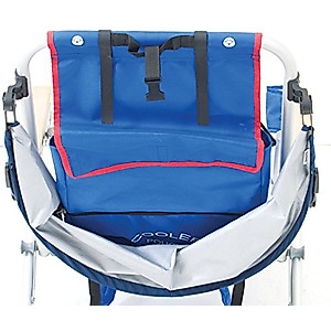 Rio Gear Beach 17" Extended Height 4-Position Folding Beach Chair -Polyester, Graphic Traffic Blue/White/Multi Stripe & Rio Beach MyCanopy Personal Chair Sun Shade, Navy