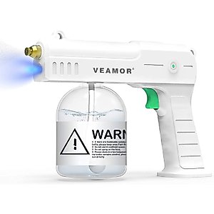 VEAMOR Nano Sanitizer Spray Machine, Handheld ULV Electric Spray Gun Fogger, Rechargeable Portable Mist Gun Disinfection Machine with Strong Light.