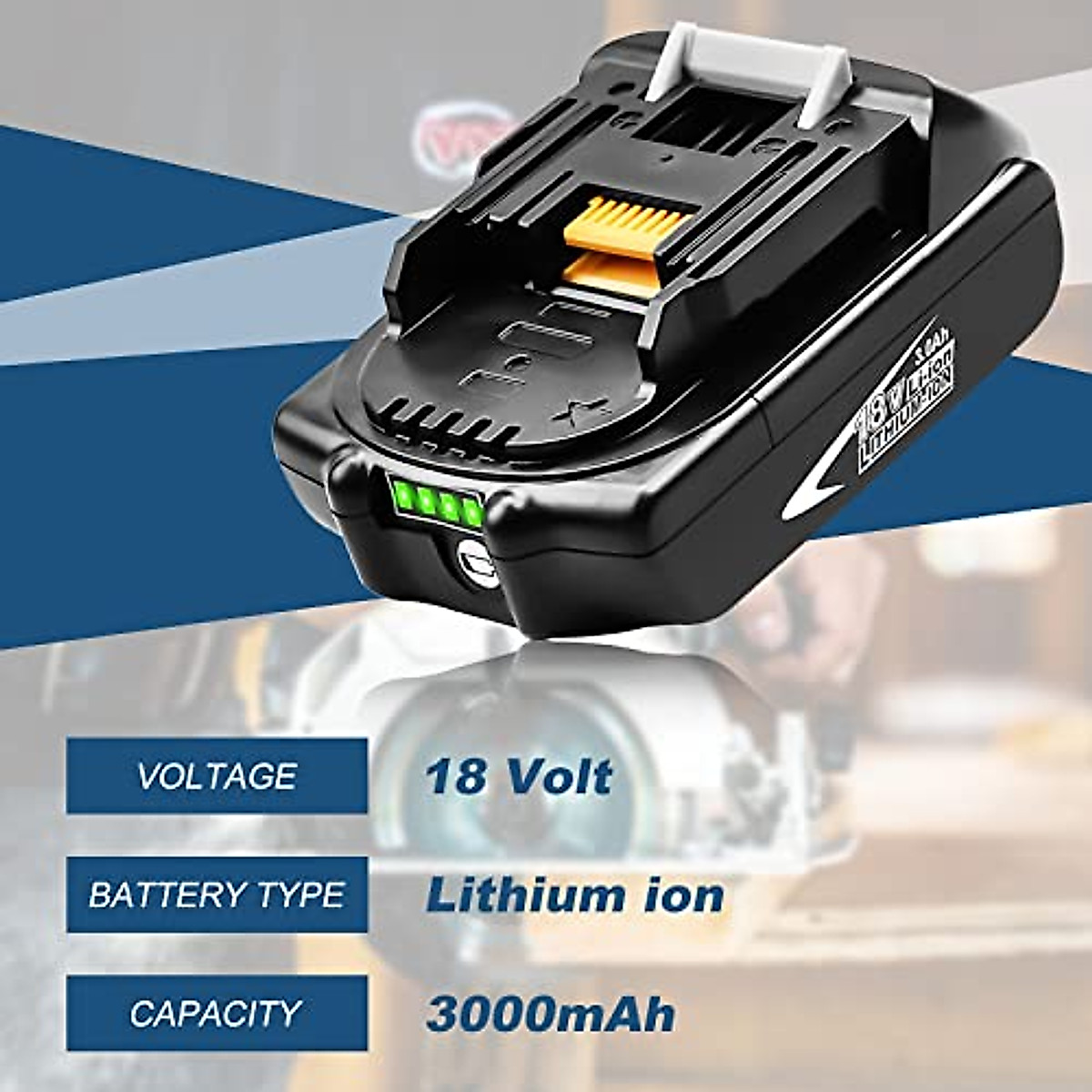 2-Pack 3.0Ah 18 Volt BL1830B Battery Replacement for Makita 18V Battery Lithium ion BL1815 BL1815N BL1820 BL1820B BL1830 BL1840 BL1840B BL1850 BL1840B BL1860 BL1840B with LED Indicator