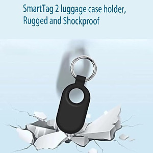 2023 New 2-Piece Silicone Full-Body Shockproof case is Specially Designed for Galaxy SmartTag2 case Keychain Smart Tag 2 case, which is Suitable for Keys, Wallets, suitcases, Backpacks (Black(2))
