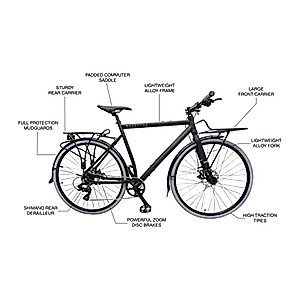 Muddy Fox Gridlock Equipped Urban Bike, 700c, Black, Medium-Large