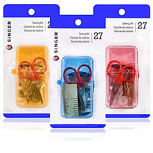 SINGER 27-Pieces Travel Sewing Kit No. 01927, Assorted Colors, 3-Pack