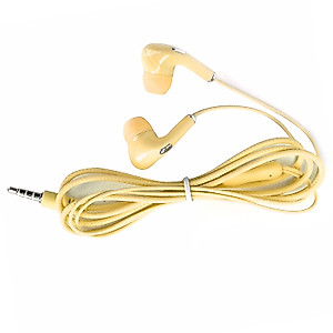 TQKLSM Wired Earbud Headphone 3.5mm Sports Earphone Universal HiFi Music Bass Earbud Headphone with Mic(Geel)