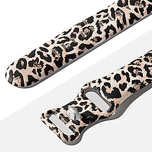 OriBear Compatible with Apple Watch Band 40mm 38mm Elegant Floral Bands for Women Soft Silicone Solid Pattern Printed Replacement Strap Band for Iwatch Series 4/3/2/1 S/M Romantic Flowers, Sexy Leopard