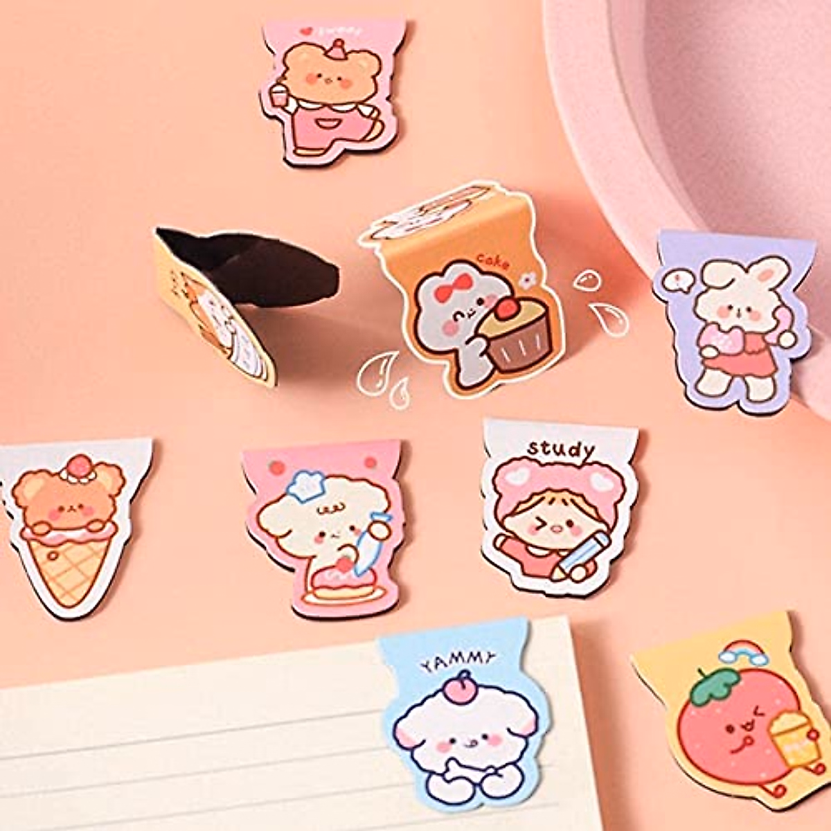 Jkapagzy Waterproof Surfacebookmark Cartoon Page Folder Student Magnetic Bookmarks Custom Girl Stationery Fold Cute Magnetic Waterproof