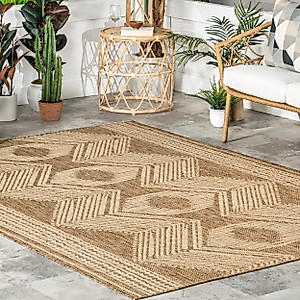 nuLOOM Ranya Tribal Indoor/Outdoor Area Rug, 4x5, Light Brown