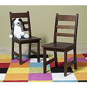 Lipper International 523-4WN Child's Chairs for Play or Activity, 12.38" W x 15" D x 26.63" H, Set of 2, Walnut Finish