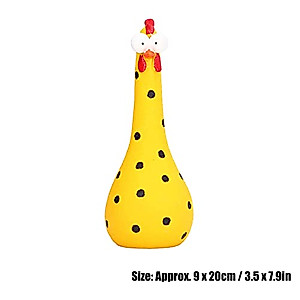 TOTITOM Chicken Statue Silly Chicken Decor Resin Statue Ornaments with Long Neck Handmade Unique Ornament for Home Garden Backyard Decoration(Yellow)