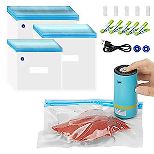 Inkbird WIFI Sous Vide Precision Cooker & 44PCS Electric Vacuum Sealer Sous Vide Kits|Recipes on APP and 1000W Sous Vide Machine| Sous Vide Starter Kits with 30PCS Sous Vide Bags Electric Pump Clips