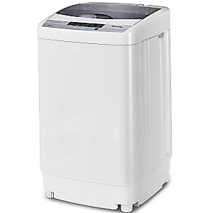 Giantex Full-Automatic Washing Machine Portable Compact 1.34 Cu.ft Laundry Washer Spin with Drain Pump, 10 programs 8 Water Level Selections with LED Display 9.92 Lbs Capacity